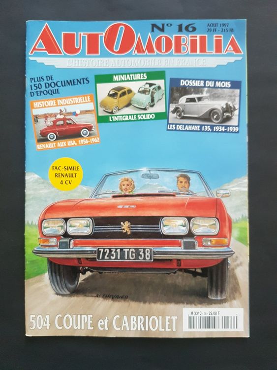 Magazine Automobilia N° 16, 1997, Peugeot 504 Coupé, cab. (Neuf (Voir ...
