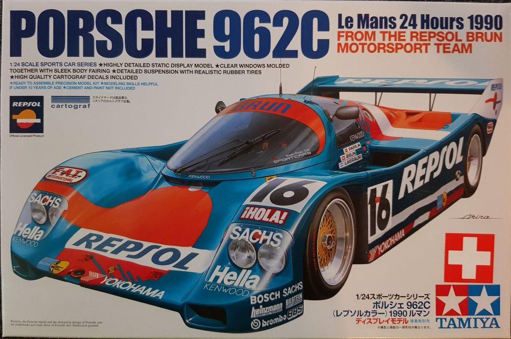 TAMIYA 24313 PORSCHE 962C REPSOL BRUN MOTORSPORT TEAM NOS (Neu und ...