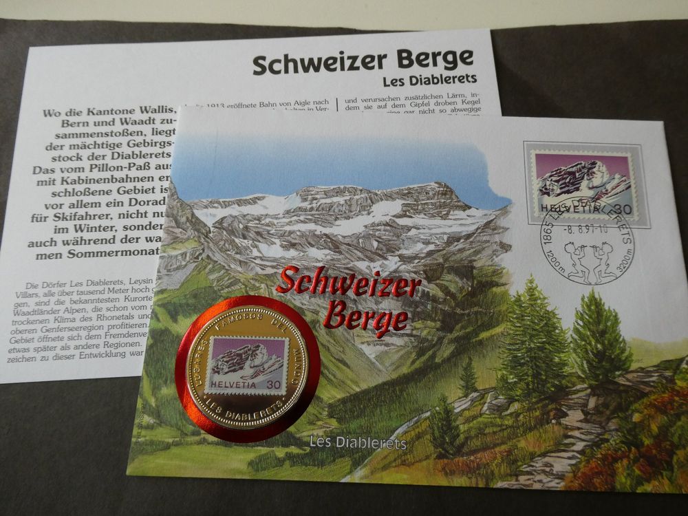 Guinea Ecua. 1996, Münzbrief - Schweizer Berge Les Diableret (Neu (gemäss Beschreibung)) in ...