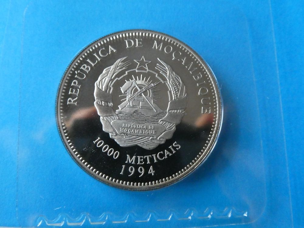 Mocambique 1994, 10'000 Meticais PP, Sondermünze Fussball WM (Neu ...