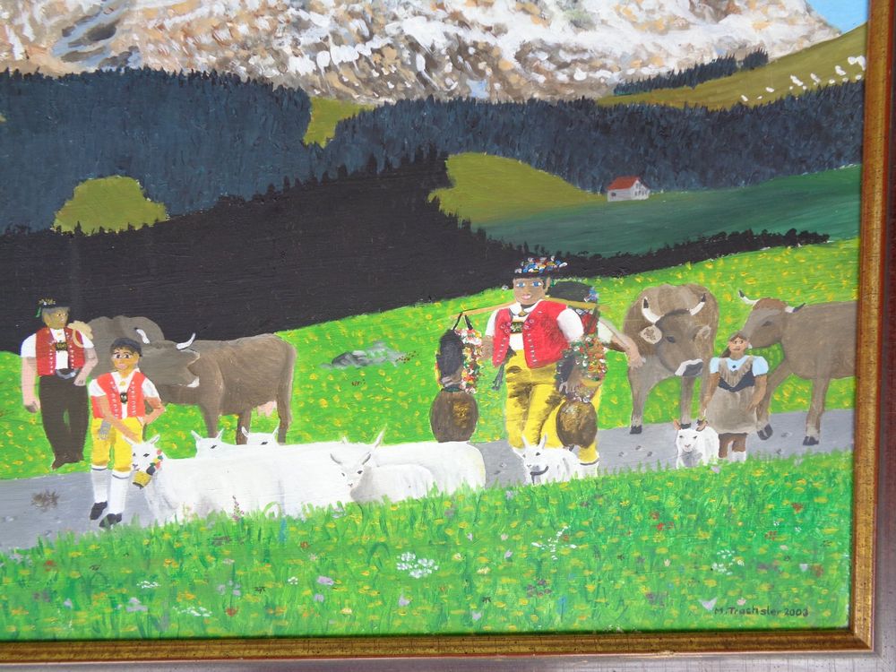 APPENZELLER ALPAUFZUG MIT SÄNTIS BAUERNMALEREI NAIVE MALEREI (Gebraucht) in Henggart für CHF 260 ...