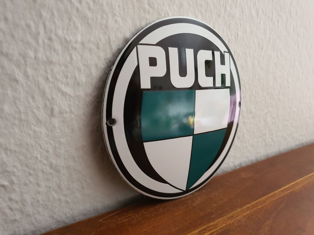 Emailschild Puch Mofa Logo Maxi Emaille Schild Reklame Retro | Kaufen ...