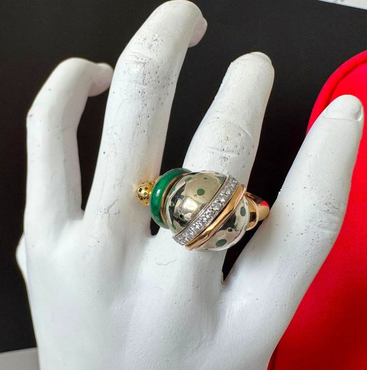 16 Gramm! Prägnanter Designer-750 GG/WG Ring LA NOUVELLE (Gebraucht) in ...