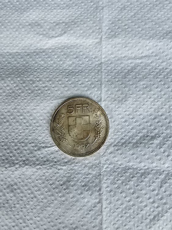 Seltene 5 Franken Silbermünze 1967 Schweiz (Gebraucht) in Tuggen für CHF 8 – mit Lieferung auf ...
