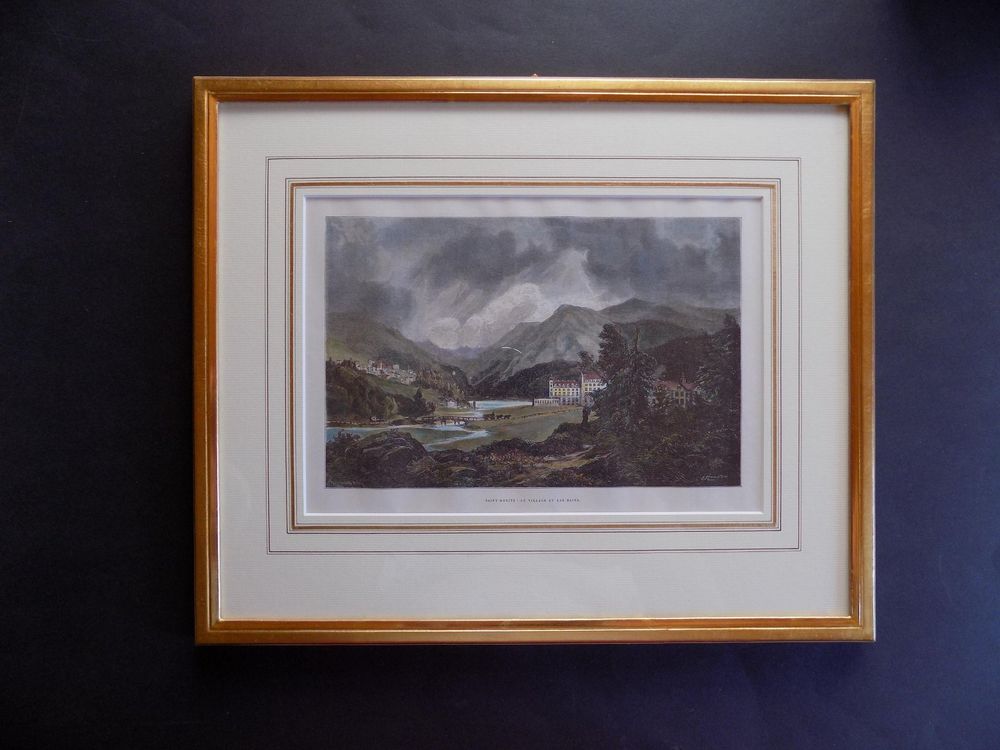 St.Moritz Bad koloriert Goldrahmen | Kaufen auf Ricardo