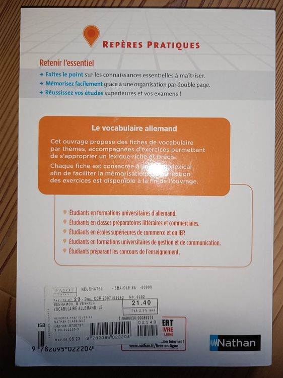 LE VOCABULAIRE ALLEMAND - NATHAN | Kaufen auf Ricardo