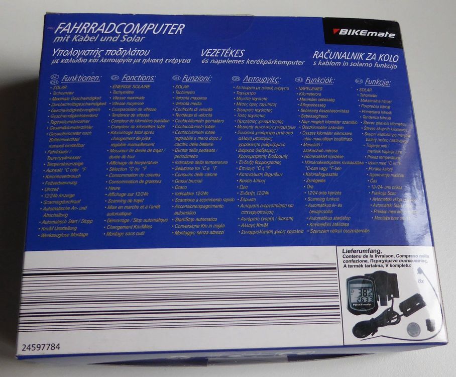 Fahrradcomputer Bikemate mit Kabel und Solar, neu (Neu und ...
