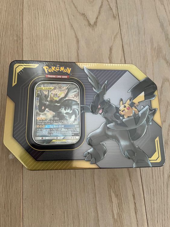 POKEMON TAG TEAM GX TIN - PIKACHU & ZEKROM CARD, 4 BOOSTER | Kaufen auf ...