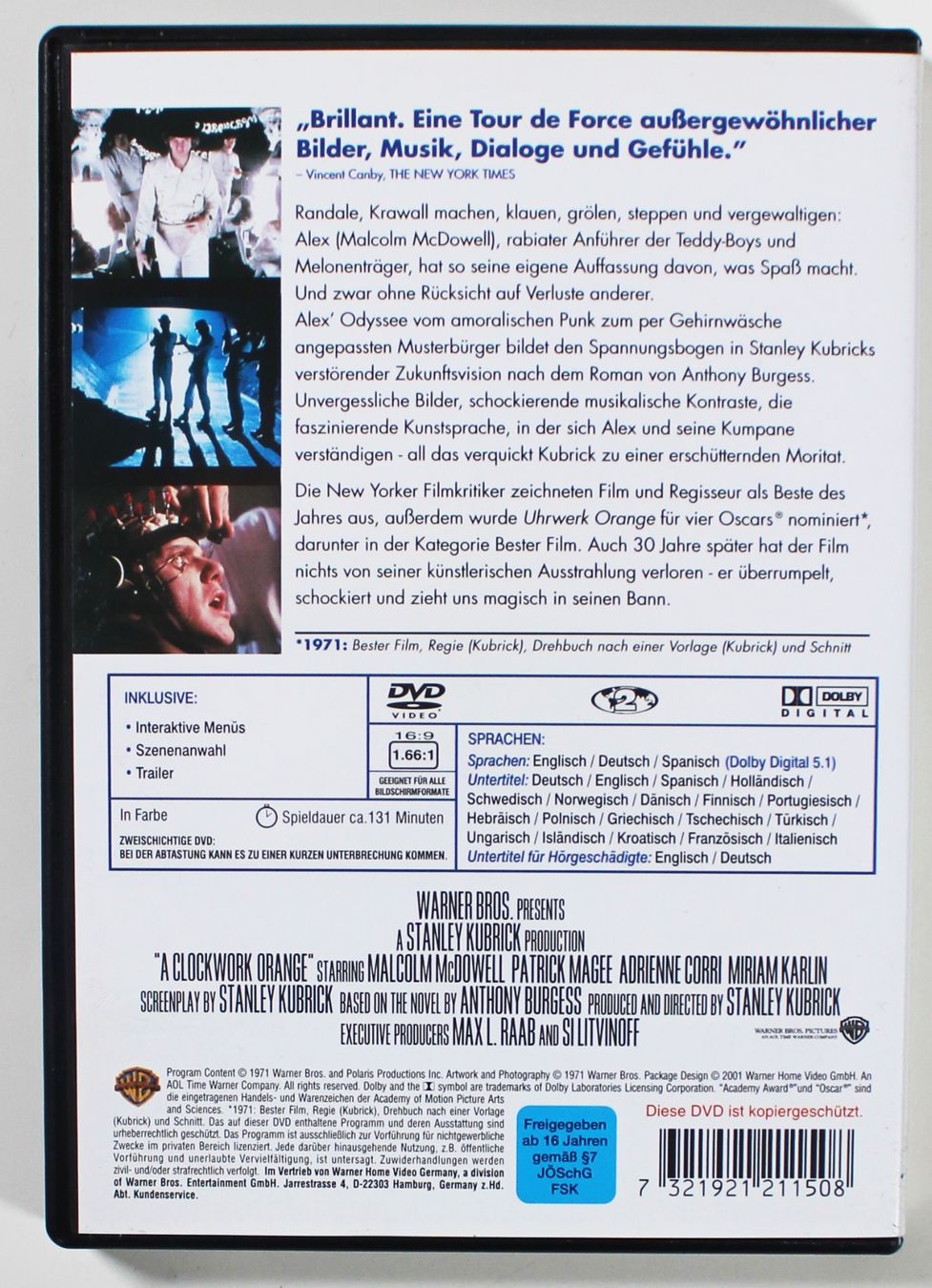 DVD - UHRWERK ORANGE / CLOCKWORK ORANGE - STANLEY KUBRIK (Neu (gemäss ...