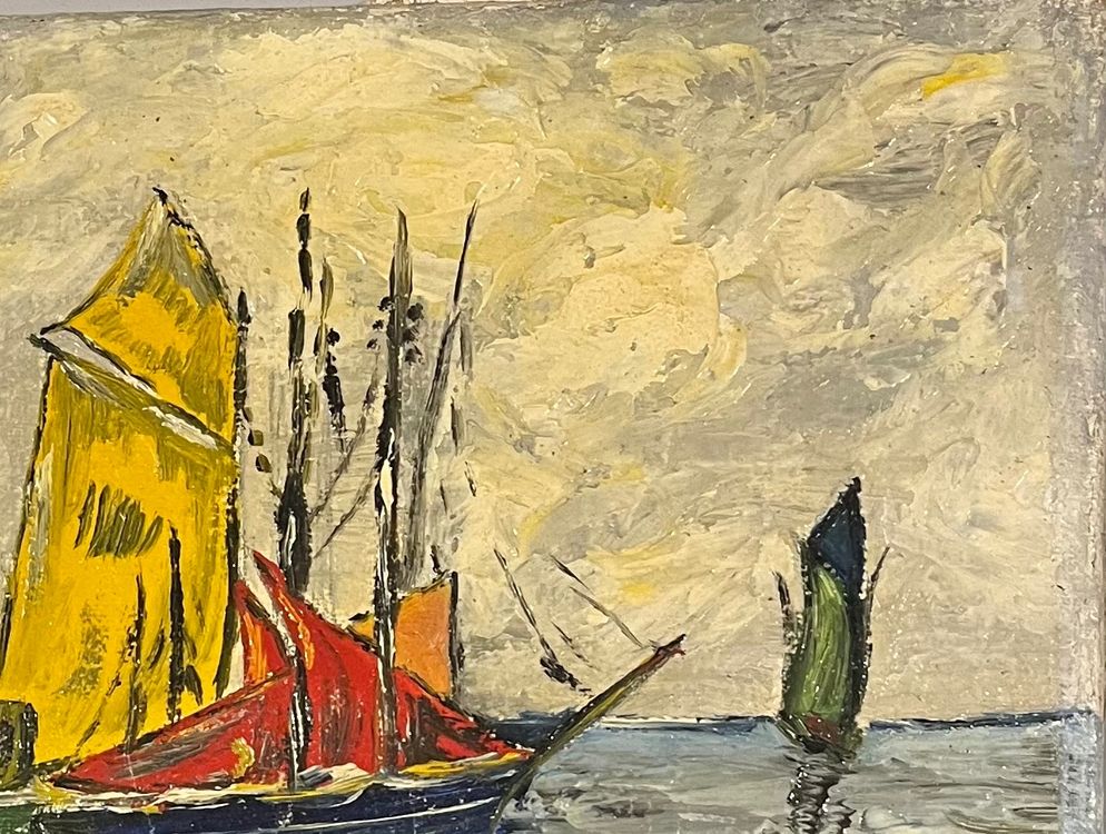 Seelandschaft Gemälde mit Boten Signiert I. Casanova | Kaufen auf Ricardo