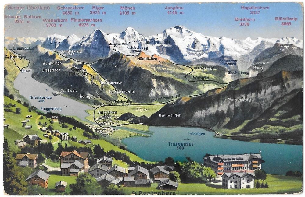 Panoramakarte ab St. Beatenberg Thunersee Brienzersee (Gebraucht) in Olten für CHF 1 – mit ...