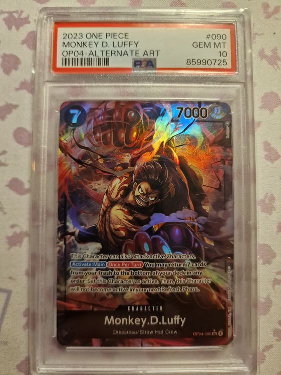 Monkey D. Luffy OP04 Alt Art. PSA10 Gear4 One Piece TCG | Kaufen auf Ricardo