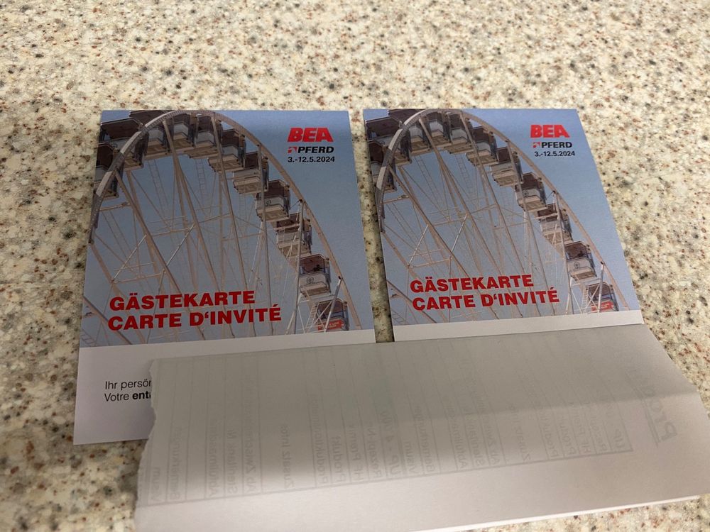 BEA Bern 2 Tickets / Tageseintritte Bea Bern Expo (Gebraucht) in ...