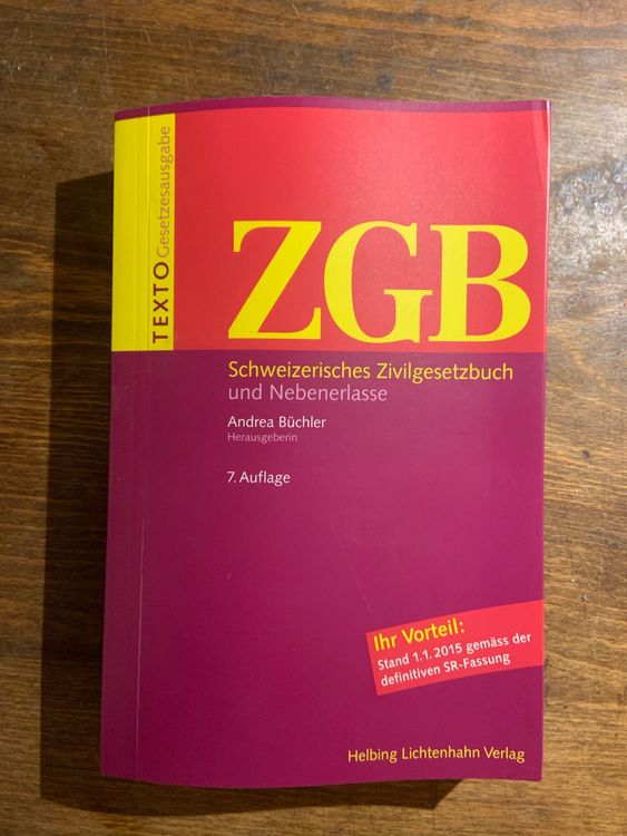ZGB, Schweizerisches Zivilgesetzbuch und Nebenerlasse | Kaufen auf Ricardo