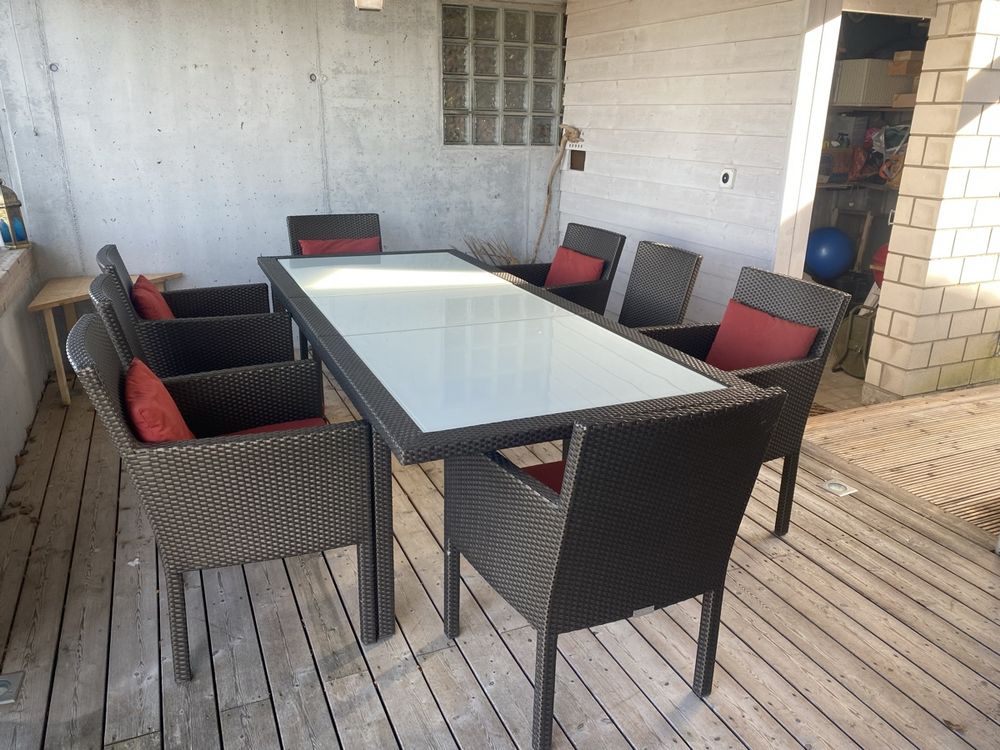 Esstisch, 8 Stühle, für Garten/Wintergarten, von GARPA | Kaufen auf Ricardo