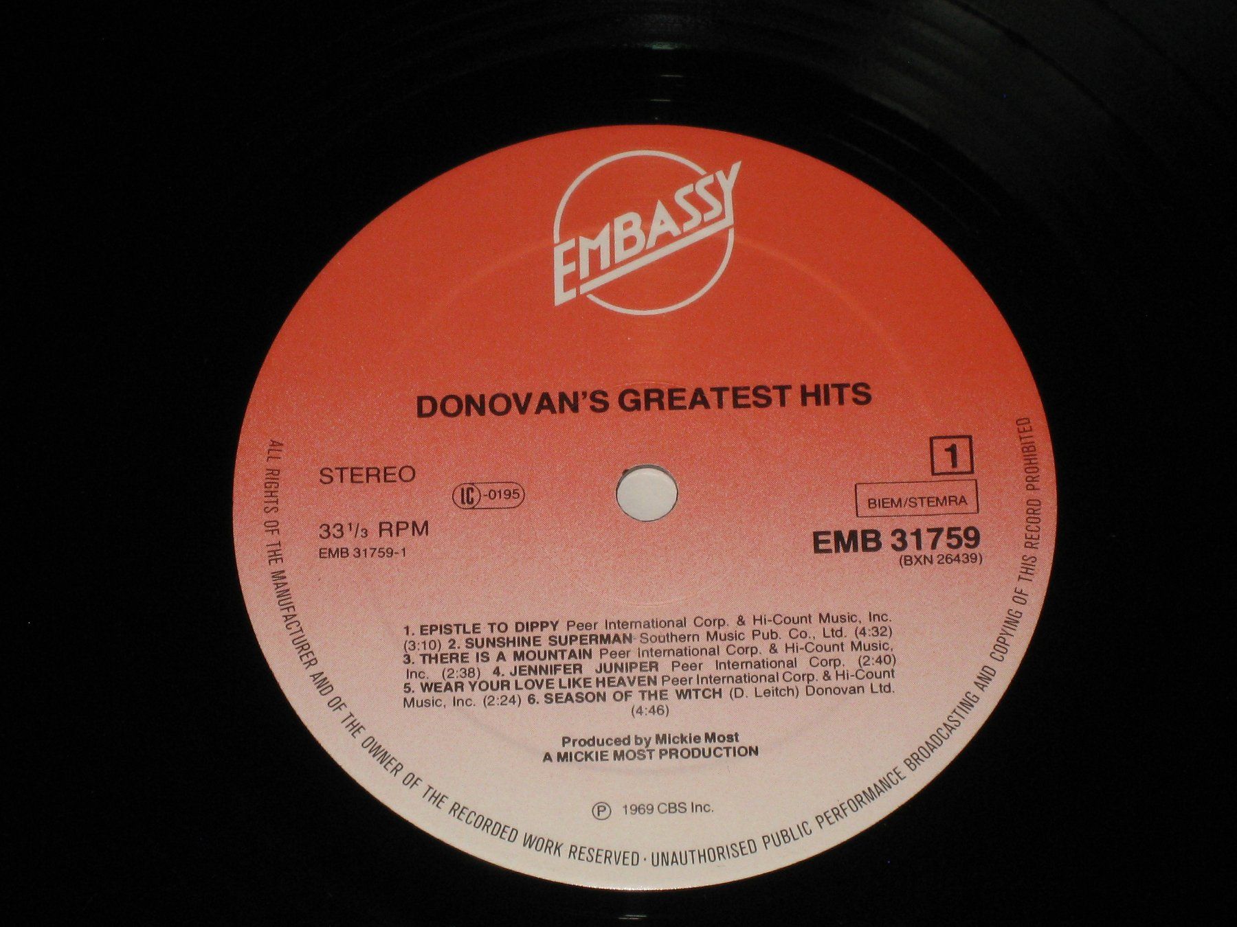 LP - DONOVAN - GREATEST HITS (1969!) (Gebraucht) in Steckborn für CHF 4 ...