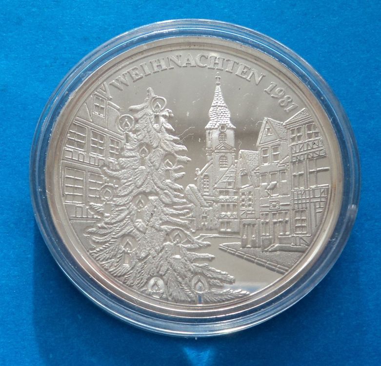 Silbermedaille Weihnachten 1981 PP in Etui mit Zertifikat. (Neu und originalverpackt) in Basel ...