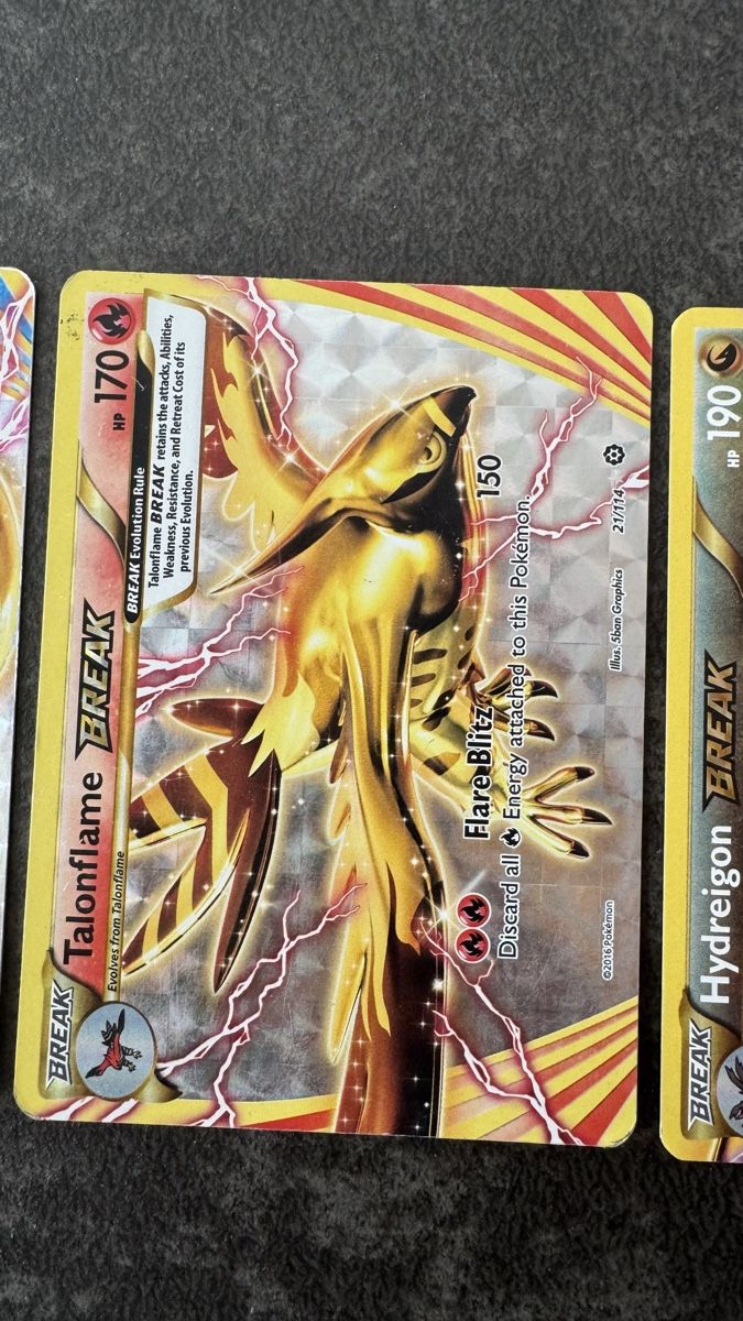 Pokemon Karten: Omastar, Talonflame, Hydreigon BREAK (Neu (gemäss ...