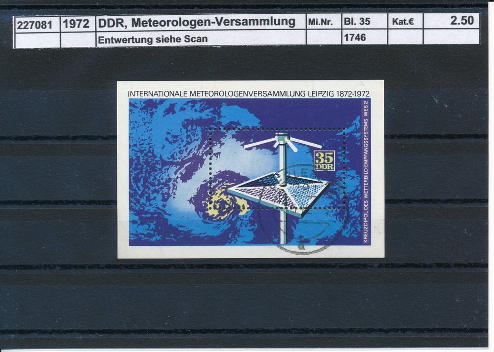 1972 DDR, Meteorologen - Versammlung, Block (Gebraucht) in Winterthur für CHF 1 – mit Lieferung ...