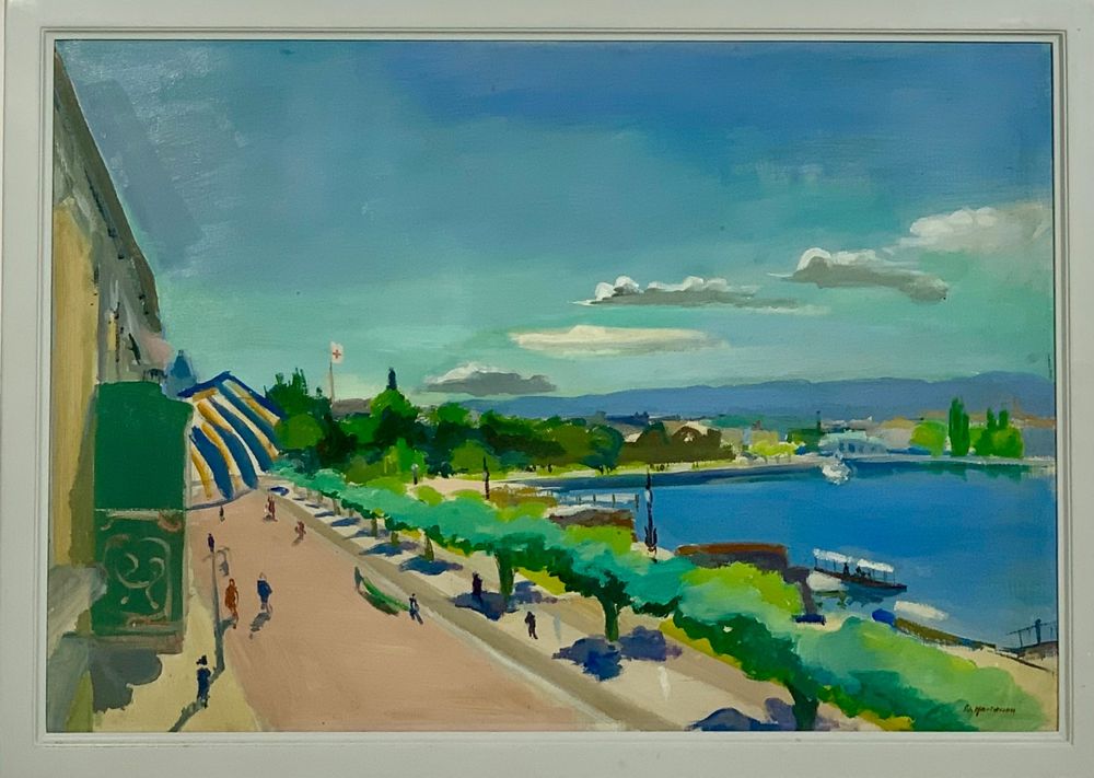 Werner Hartmann (1903-1981) Gemälde /Genf Stadt Ansicht (Gebraucht) in ...