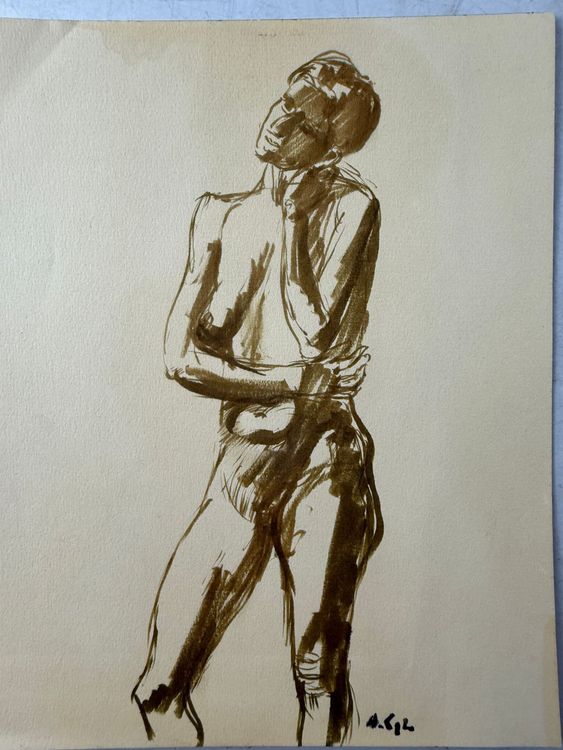 Aktzeichnung, Tusche Zeichnung, signiert (Gebraucht) in Neuhausen am Rheinfall für CHF 7 – mit ...