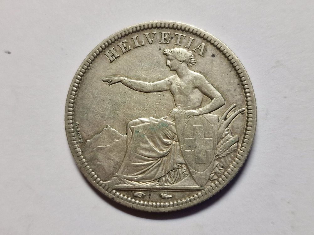 Helvetia 5 Franken 1851 silber,schöne echt Münzen. (Gebraucht) in Zürich für CHF 261 – mit ...