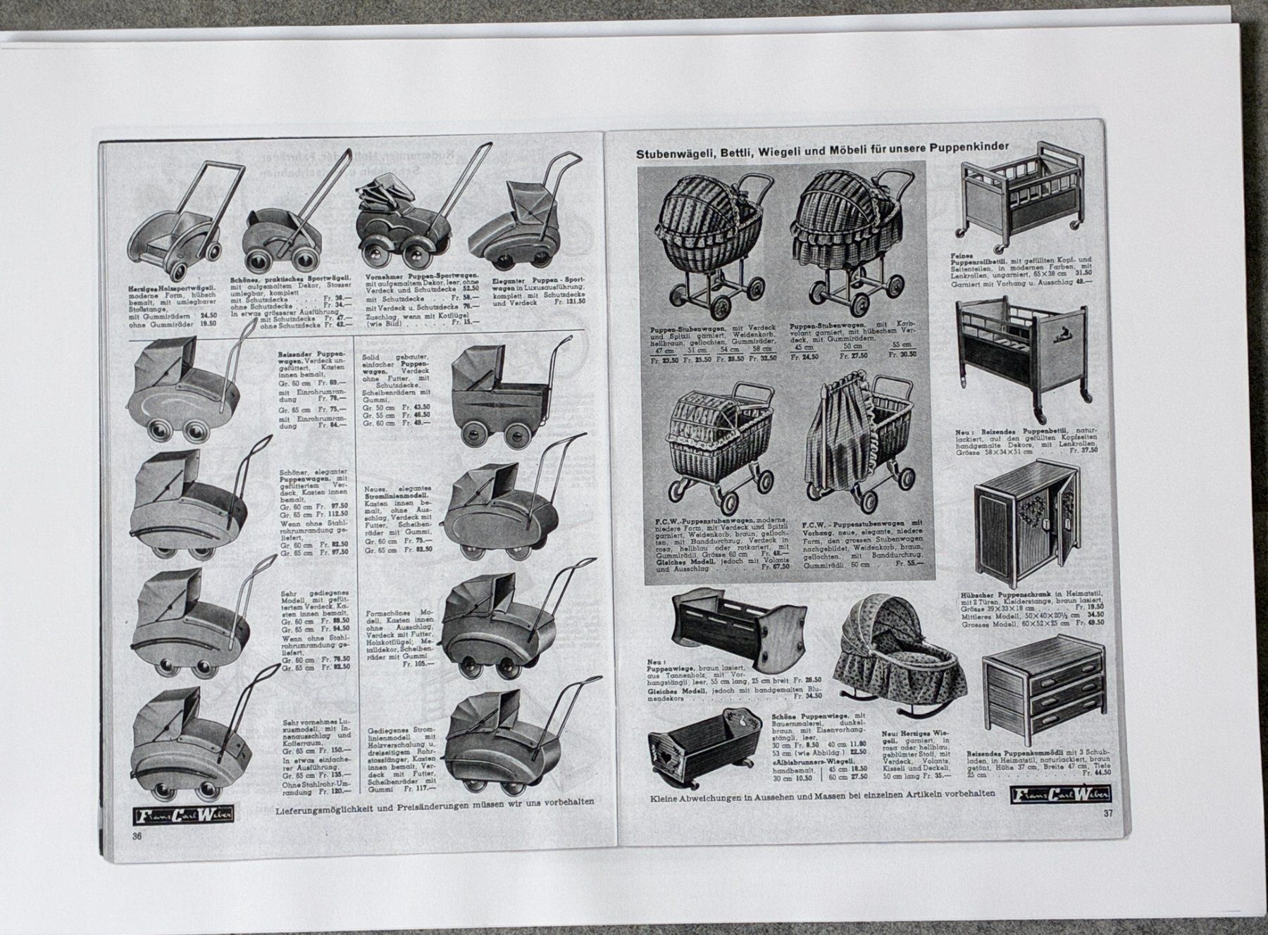 FRANZ CARL WEBER Katalog von 1949 (Kopie) (Gebraucht) in Kloten für CHF ...