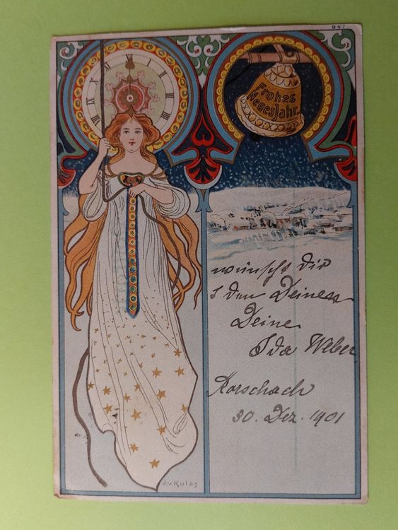 J. VON KULAS - KÜNSTLERKARTE UM 1901 - GELAUFEN (Gebraucht) in Mönchaltorf für CHF 9 – mit ...