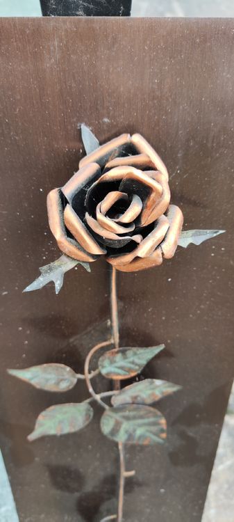 Metallrose Wanddeko Kupfer Rost Optik Handarbeit Unikat (Gebraucht) in ...