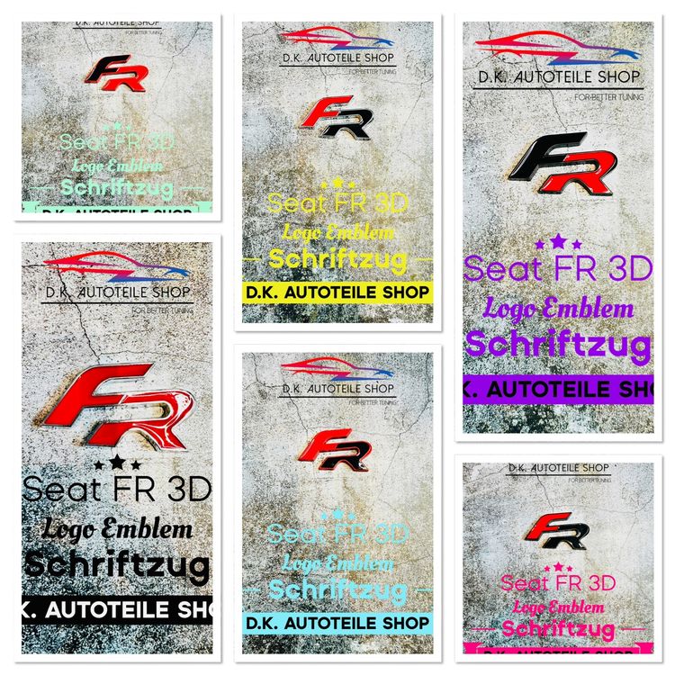 Seat FR Emblem Schriftzug Logo Metall Neu in diversen Farben (Neu und ...