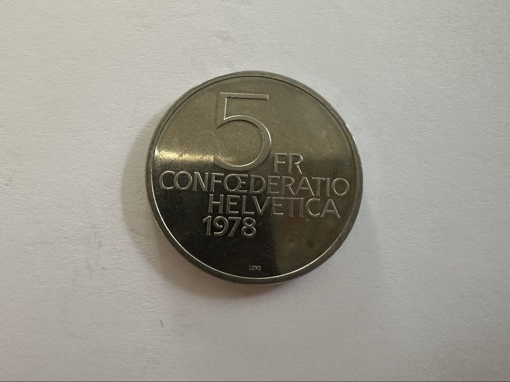 Swiss 5 Francs Coin 1978 Commemorative: Henry Dunant (Gebraucht) in ...