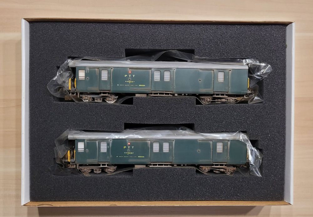 Heris 13050 SBB Postwagen PTT 2-teilig gealtert -> Limitiert (Neu und ...