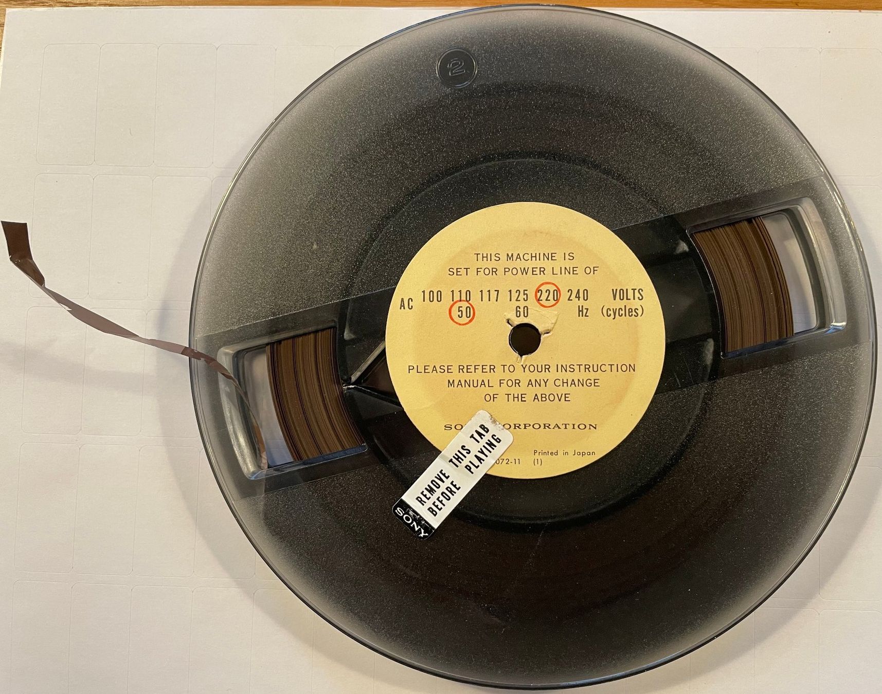 7" Sony Demo- Tape, 3 Songs, Japan, 1970, Not for Sale (Gebraucht) in ...