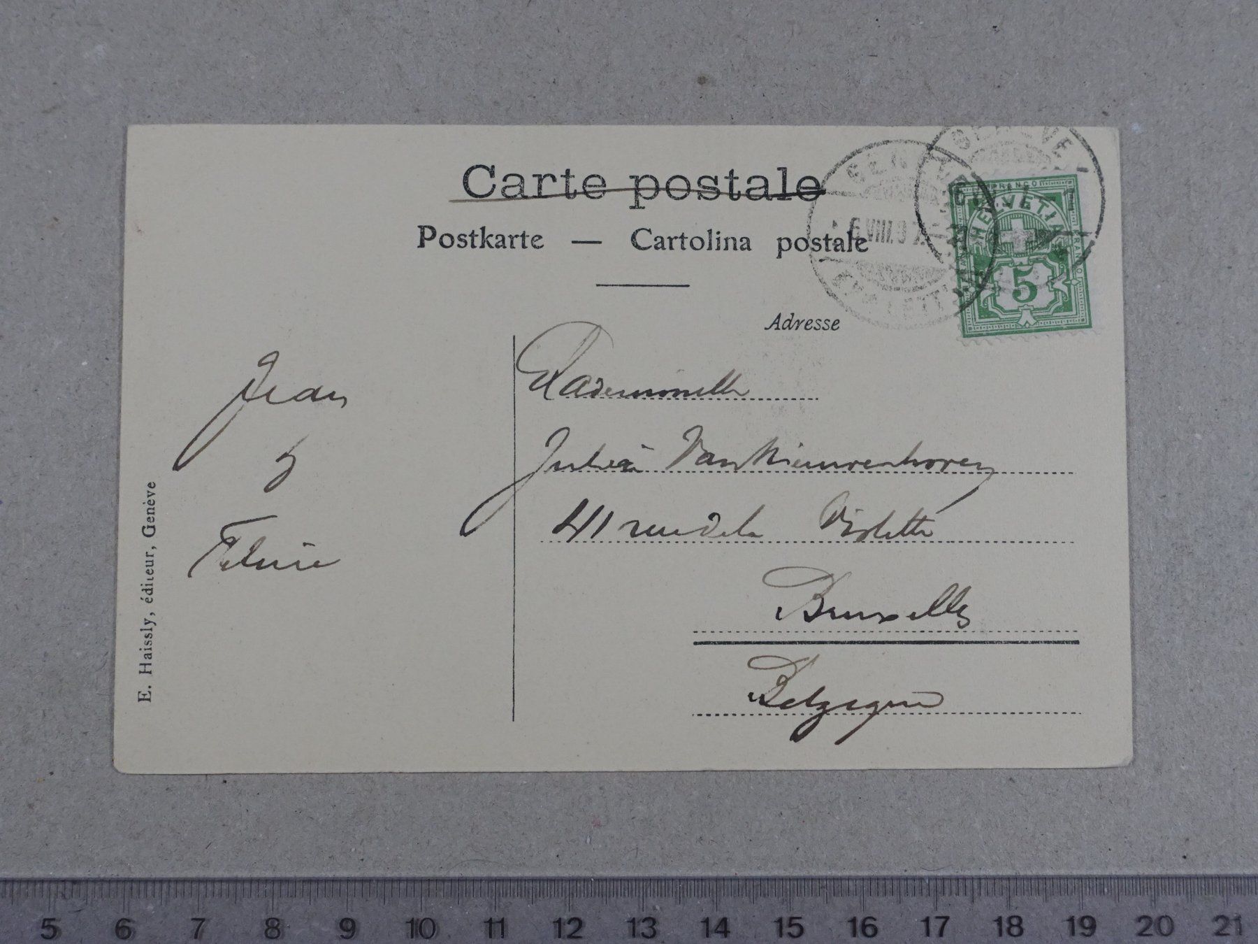 Genève, Ile J.-J. Rousseau, 1907 (Gebraucht) in Lenzburg für CHF 2 ...