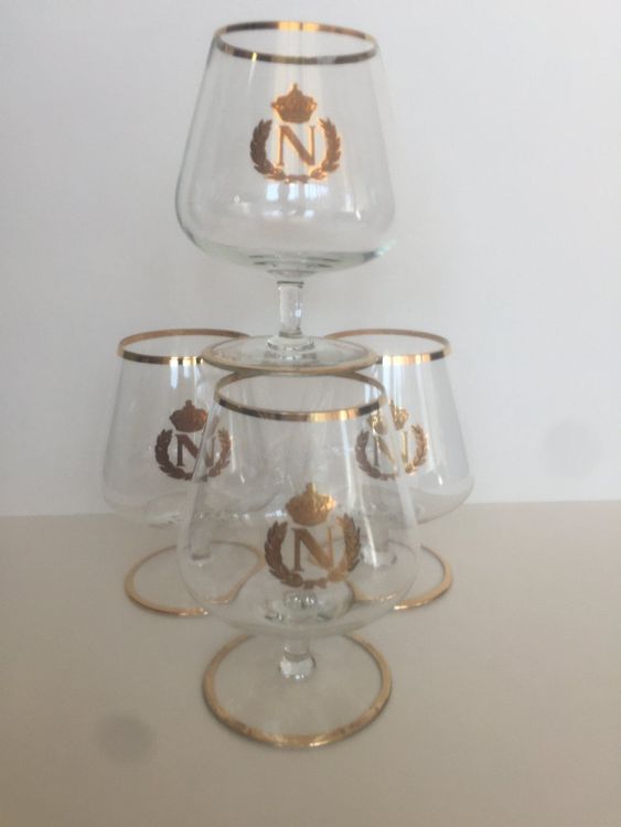 NAPOLEON 4 x verres à cognac/ 4 x Cognac Kristall Glass (Gebraucht) in ...