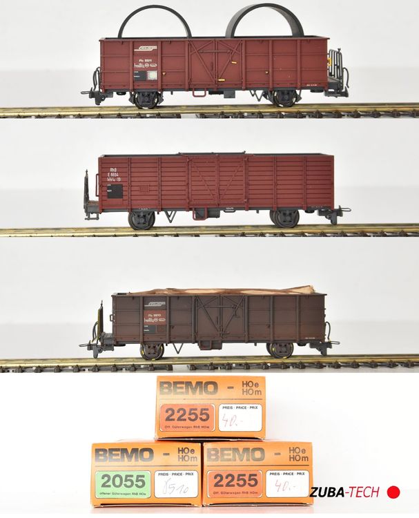 Bemo 3x Gedeckte Güterwagen der RhB H0m GS mit OVP | Kaufen auf Ricardo