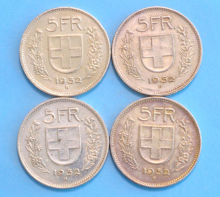 5 Franken 1952 (4X) (Gebraucht) in Oberglatt ZH für CHF 98 – mit Lieferung auf Ricardo kaufen