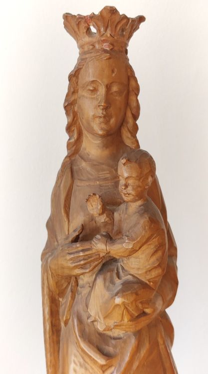 Antike Holz Madonna mit Kind Statue Maria Skulptur Figur (Gebraucht) in ...