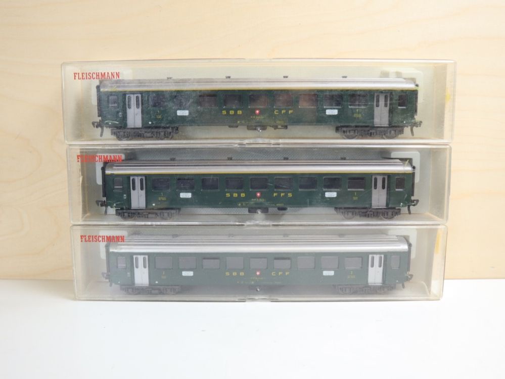 Fleischmann 6 x SBB Personen- Gepäckwagen 5130/5133/5131/513 (Gebraucht ...