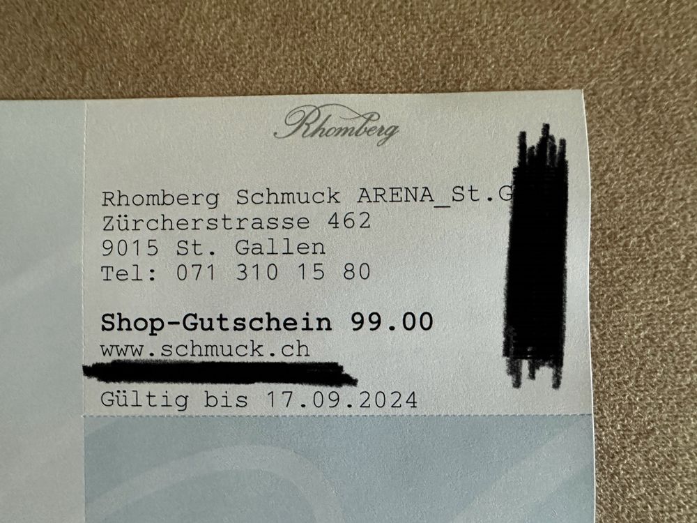 Gutschein Rhomberg Schmuck CHF 99.00 (Neu und originalverpackt) in St. Gallen für CHF 69 – nur ...