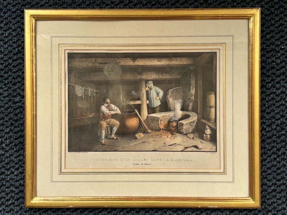 Original Litho von Engelmann um 1825 Chalet im Kanton Glarus | Kaufen ...