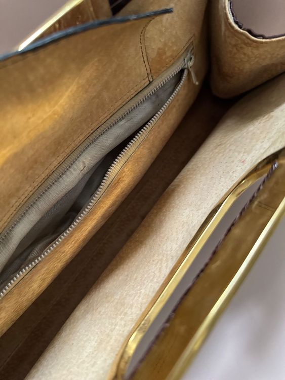 🟢 pochette vintage / Clutch/ Leder cuir lézard ? 1960 1970 (D'occasion ...