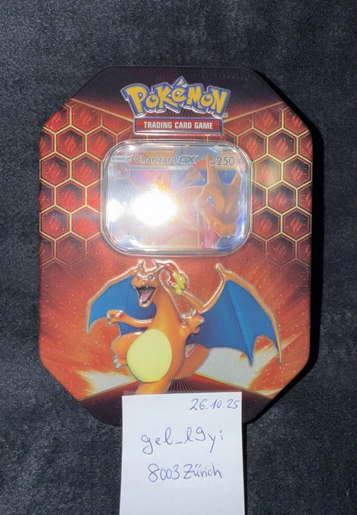 2019 Pokémon TCG – Hidden Fates Charizard-GX Tin OVP GLURAK (Neu und ...