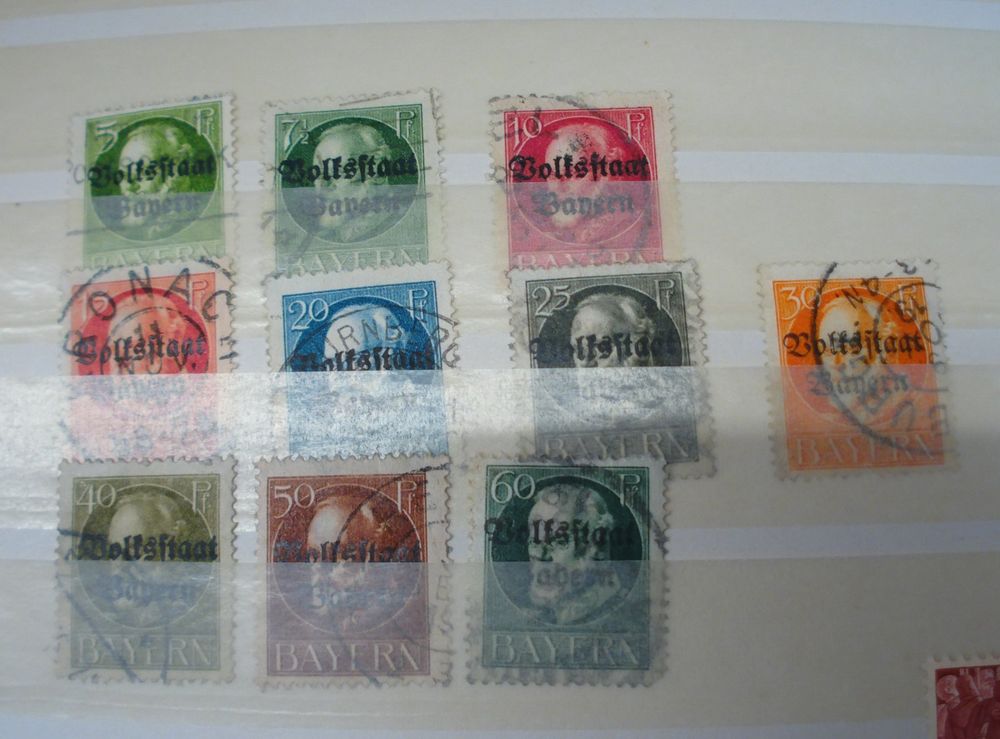Lot Marken Bayern, Überdruck Volksstaat Bayern, o (Gebraucht) in ...