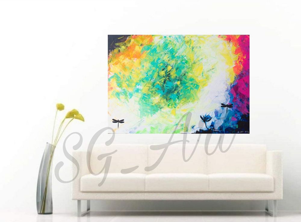 Acrylbild abstrakt bunt Libelle Tier Unikat (Neu und originalverpackt) in Rheinau für CHF 170 ...