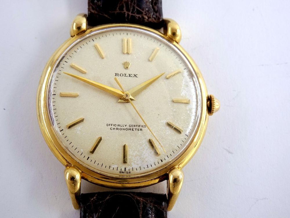 ROLEX CHRONOMETER JUMBO 1945ER TEARDROP LUGS 4364 HANDAUFZUG | Kaufen ...