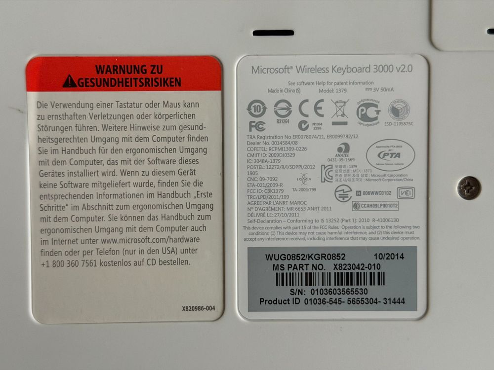 Microsoft Wireless Keyboard 3000 v2.0 + Wireless Mouse 5000 (D'occasion ...