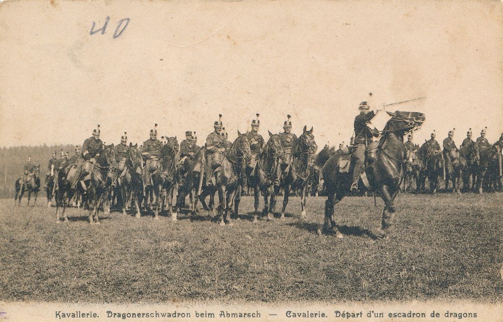 Militär /Kavallerie Dragonerschwadron beim Abmarsch Jg.1918 | Kaufen auf Ricardo