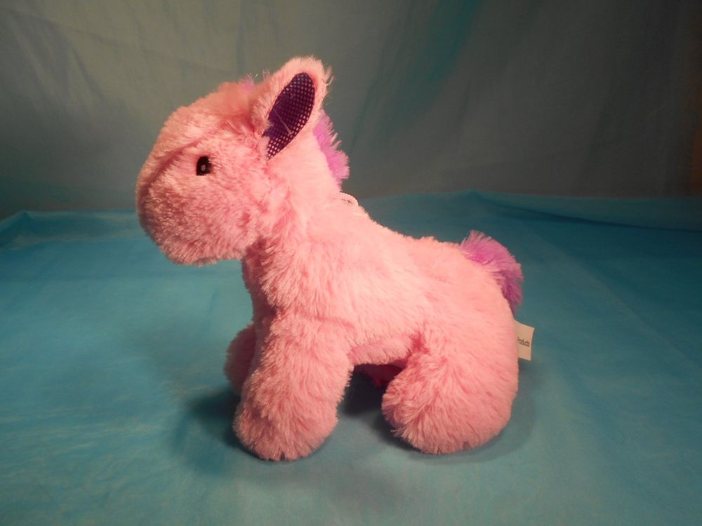 Rosa Pferd mit Glitzerohren, Laurana, Plüsch, L: 20cm | Kaufen auf Ricardo