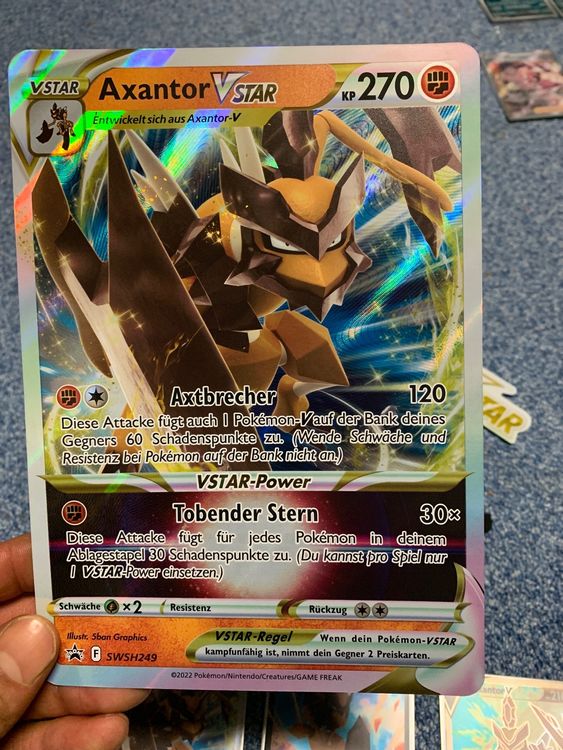 Pokeon Axantor V/ VStar/ Promo Karte/ Grosse Karte/ Pin (Gebraucht) in ...